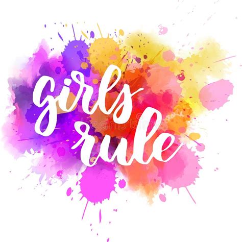 Girls Rule Quote Stock Vector Illustration Of Caption 110120224