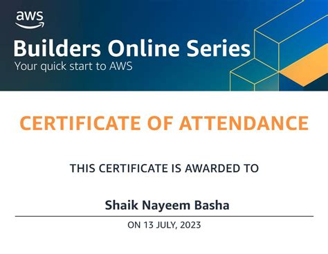 shaik nayeem basha on linkedin attended aws builders online series conducted by aws
