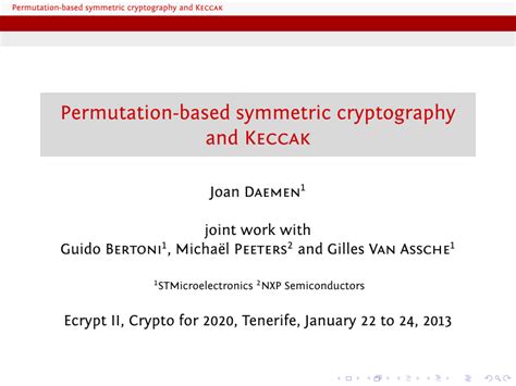 Permutation Based Symmetric Cryptography And Keccak