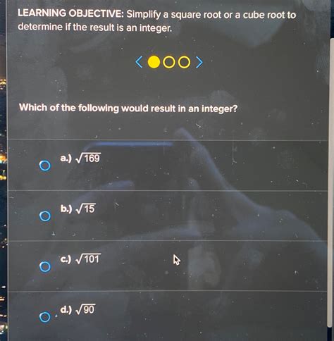 Solved Learning Objective Simplify A Square Root Or A Cube