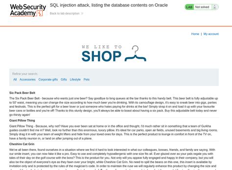 Portswigger → Sql Injection Attack Listing The Database Contents On Oracle By Muhammet Eren