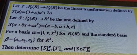 Solved Let T P R P R Be The Linear Transformation Defined Chegg Com