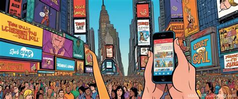 Folla In Times Square Davanti A Un Iphone Stable Diffusion Online