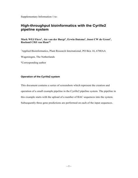 High Throughput Bioinformatics With The Cyrille2