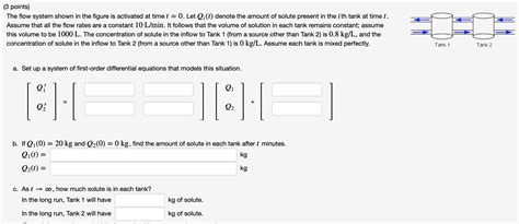 Solved Points The Flow System Shown In The Figure Is Chegg