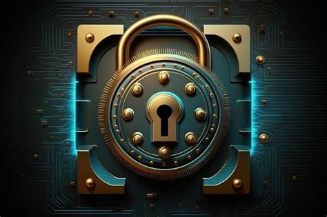 Premium Ai Image Super Technological Padlock With Circuits Data Security Concept Background