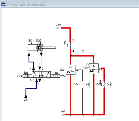 electro pneumatic circuit creation and simulation using fluidsim