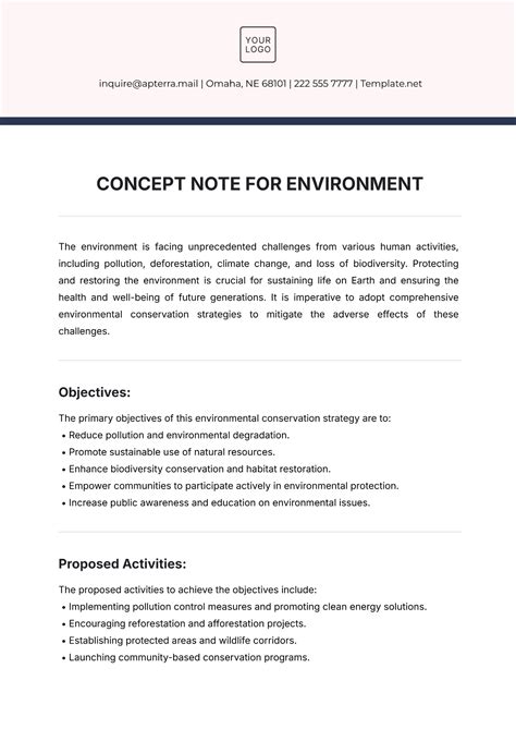 Free Concept Note Templates Editable And Printable