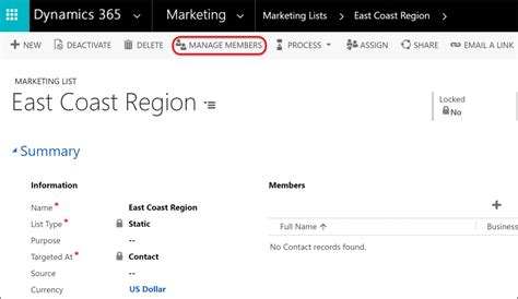Create Static Marketing Lists In Dynamics 365 Bond Consulting Services