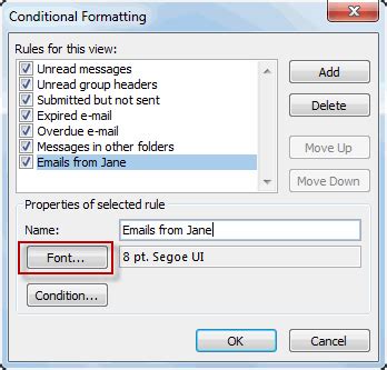 How To Apply A Colored Font To Unread Messages In Your Microsoft Outlook Inbox Webucator