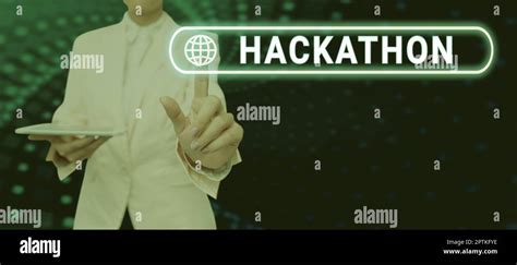 Hand Writing Sign Hackathon Concept Meaning Event Where Large Number