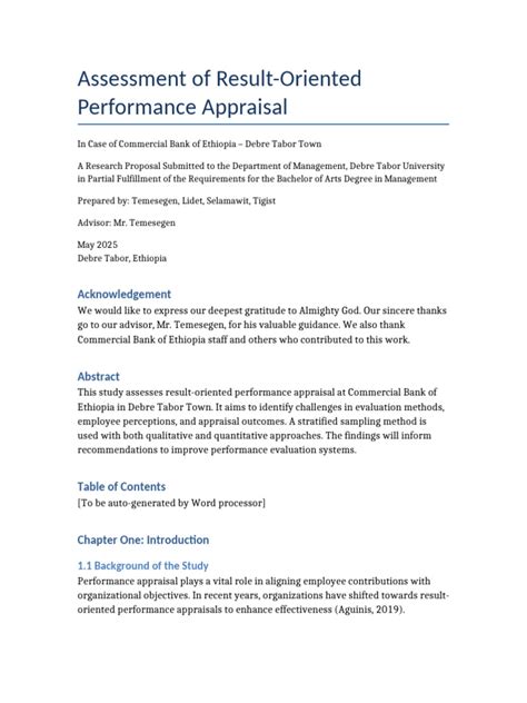 Improved Research Proposal Pdf Performance Appraisal Evaluation