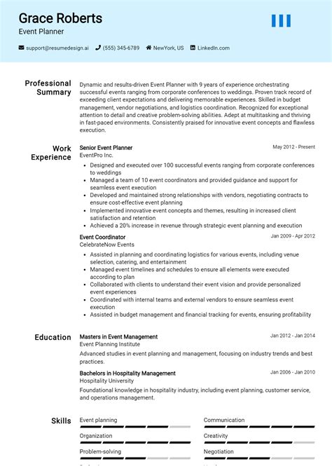 16 Event Planner Resume Examples And Templates For 2025 Resumedesign Ai