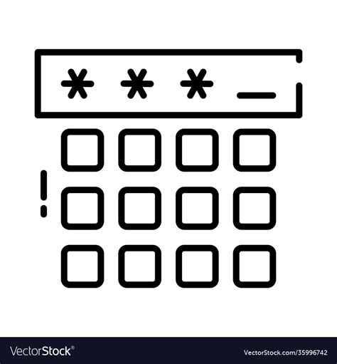 Password Keyboard Icon Half Line Style Royalty Free Vector