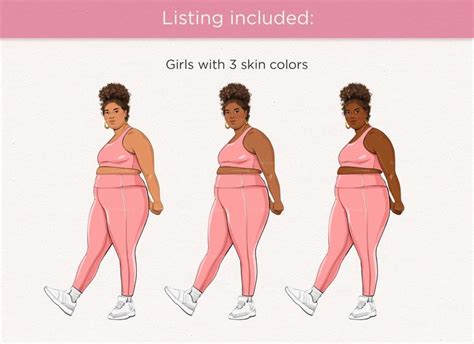 Curvy Girl Clipart Plus Size Curvy Woman Clipart Fashion Girl