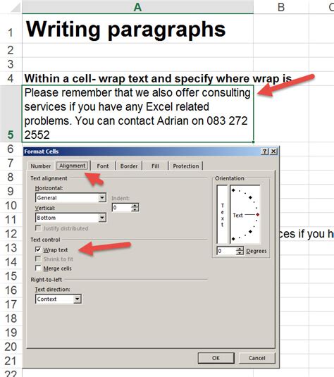 Write Paragraphs In Excel Intermediate Excel AuditExcel Co Za