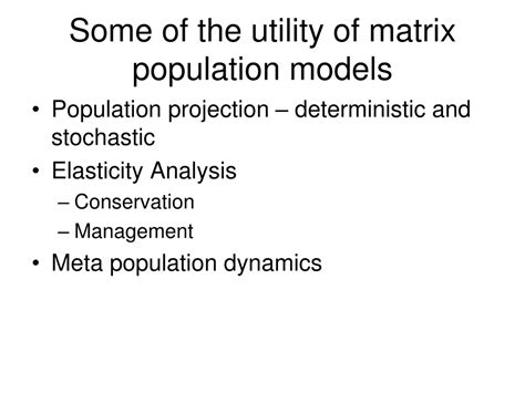 Ppt Understanding Matrix Population Models And Life Tables Powerpoint Presentation Id9176937
