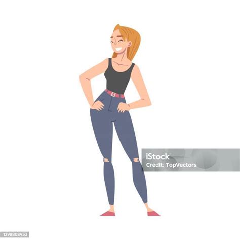 기쁨여성 캐릭터 서 서 기쁨과 흥분 전체 길이 벡터 일러스트 개념에 대한 스톡 벡터 아트 및 기타 이미지 개념 긍정적인 감정 표현 독일 Istock