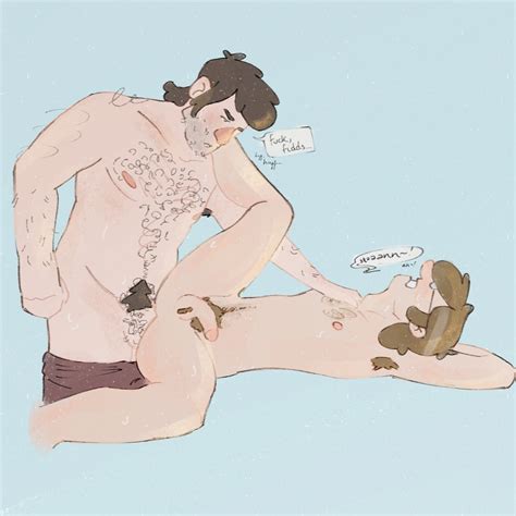 Rule 34 Blue Background Body Hair Brown Hair Coloured Digital Drawing Artwork Digital Media