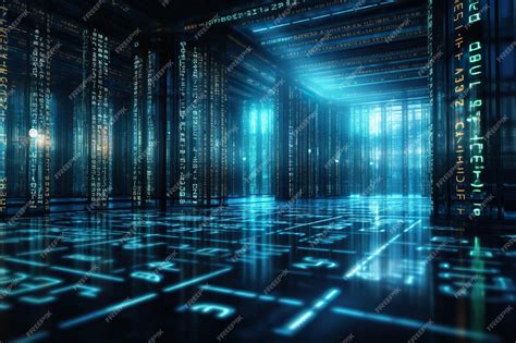 premium photo a rendering of a technology data binary code network background
