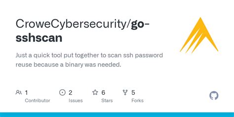 Github Crowecybersecuritygo Sshscan Just A Quick Tool Put Together To Scan Ssh Password