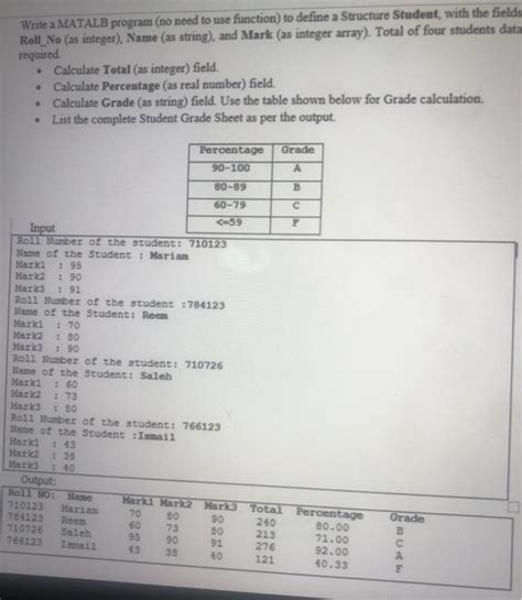 Solved Write A Matalb Program No Need To Use Function To