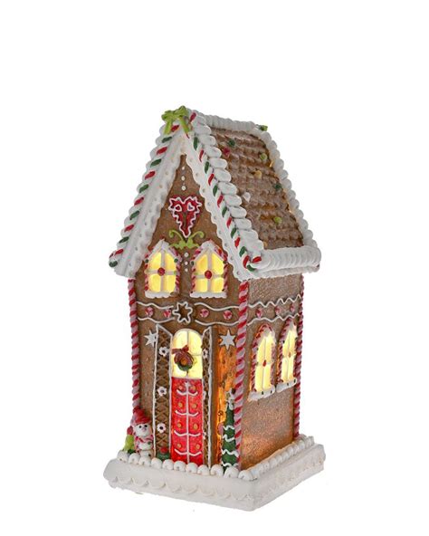 Коледна къща джинджър 12х12х25см Led Casamoda