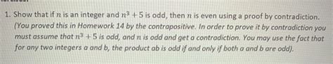 Solved Show That If N Is An Integer And N Is Odd Then Chegg Com