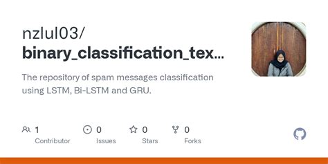 Github Nzlul03binaryclassificationtextmessages The Repository Of Spam Messages