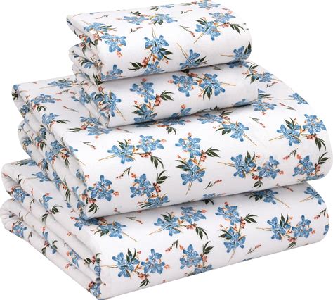 Ruvanti Flannel Sheets Queen Size 100 Cotton Double Brushed Bed