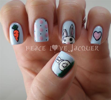 Peace Love Lacquer Easter Nail Art Challenge Day 2 Bunnies