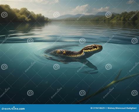 Illustration Of An Aquatic Snake 3 Stock Illustration Illustration Of