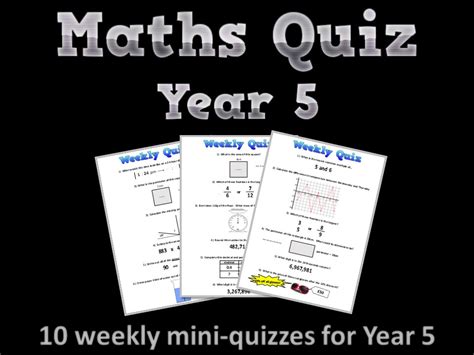 Maths Quiz Year 5 Teaching Resources