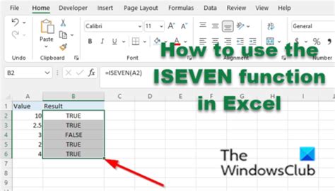 How To Use The Iseven Function In Excel