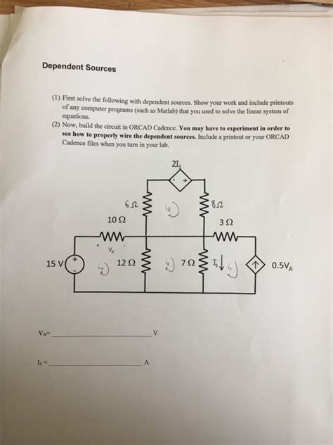 Solved First Solve The Following With Dependent Sources
