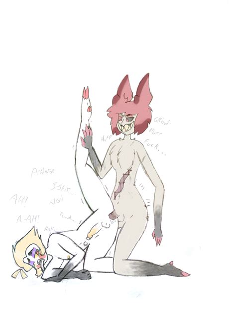Rule 34 2boys Alastor Hazbin Hotel Anal Anal Sex Gay Hazbin Hotel Laying On Side Lifting Leg