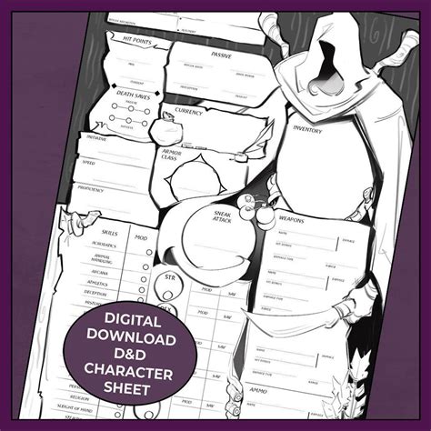 Dandd 5e Character Sheets Fillable Instant Download Pdf