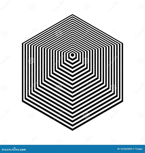 Pyramid Shape Hexagon Lines Texture Geometric Design Element Stock Vector Illustration Of