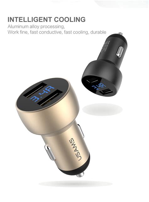 Usams Us Cc Dual Usb Car Charger Black