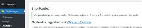 Documentation Advanced File Manager Shortcode Addon