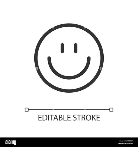 Smiling Emoji Pixel Perfect Linear Ui Icon Stock Vector Image And Art Alamy