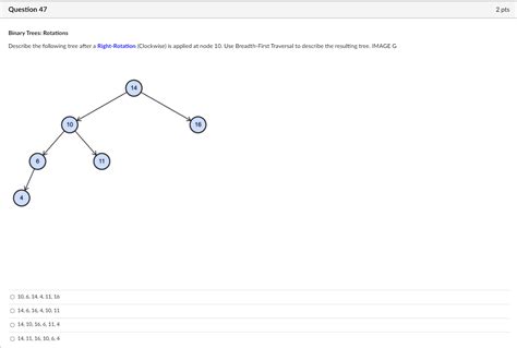 Solved Question 47 2 Pts Binary Trees Rotations Describe