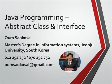 Java Oop Programming Language Part 6 Abstract Class And Interface Ppt