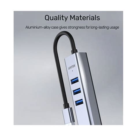 Unitek UHUB Q4 4 In 1 USB A Ethernet Hub Startech Store