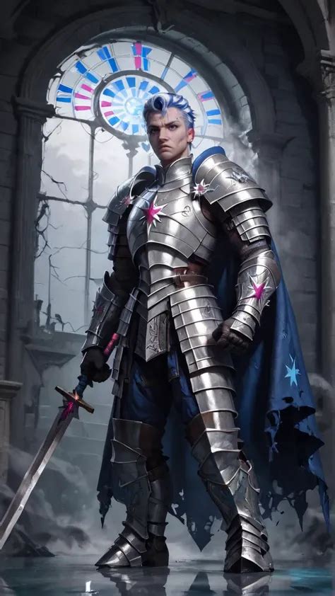 Un Primer Plano De Un Hombre Con Armadura Sosteniendo Una Espada