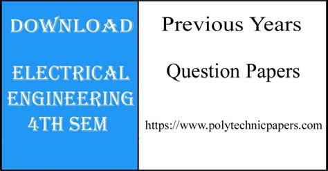 Download Electrical Engineering 4th Semester Previous Years Question Papers Pdf Polytechnic
