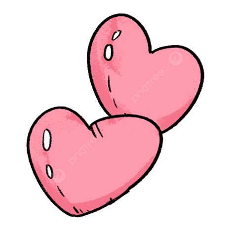 발렌타인 하트 일러스트 모양의 장식 그림 연인 장식물 만화 스티커 Png 일러스트 및 Psd 이미지 무료 다운로드