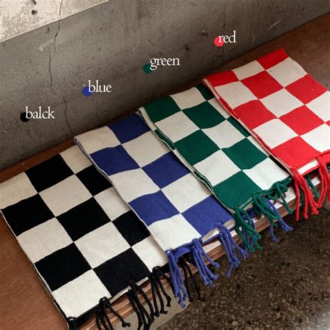 블루씨티 유니크커플템 비크 체커보드 컬러 니트 겨울 롱 목도리 4color