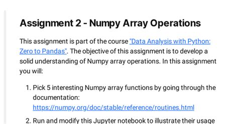Numpy Array Operations Notebook By Yosia Herson Farianto Yosia
