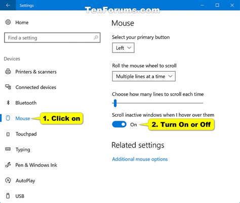 Turn On Or Off Scroll Inactive Windows In Windows Tutorials
